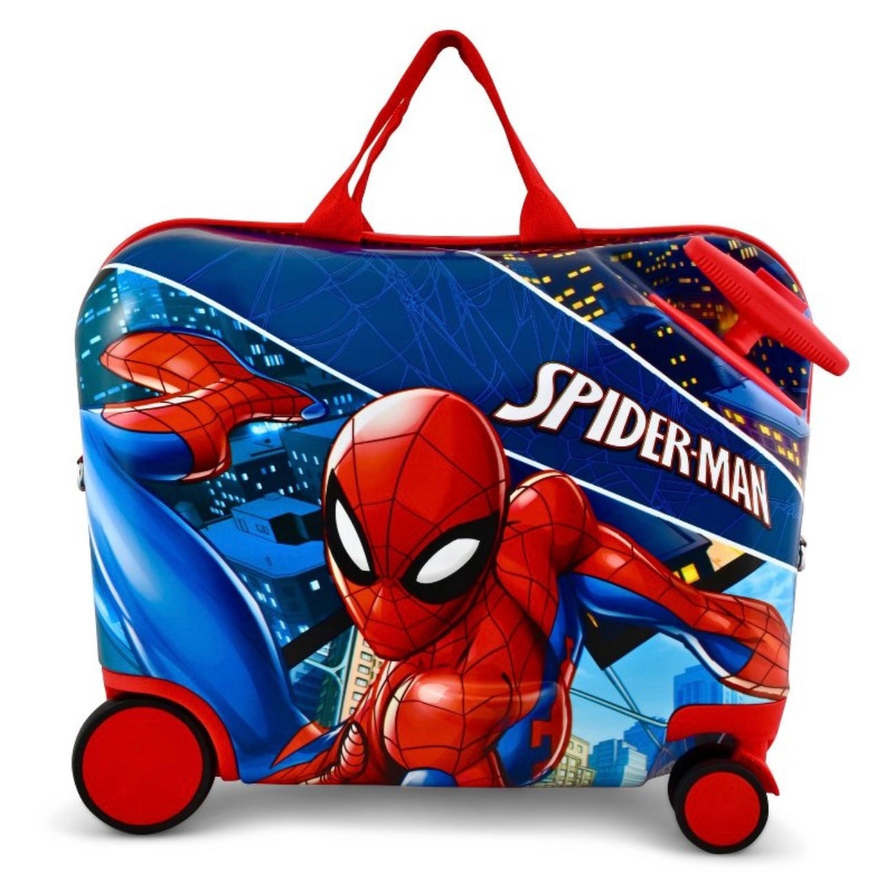 Spider-Man Hardside Carry On Ride-On Suitcase | Binz Galore